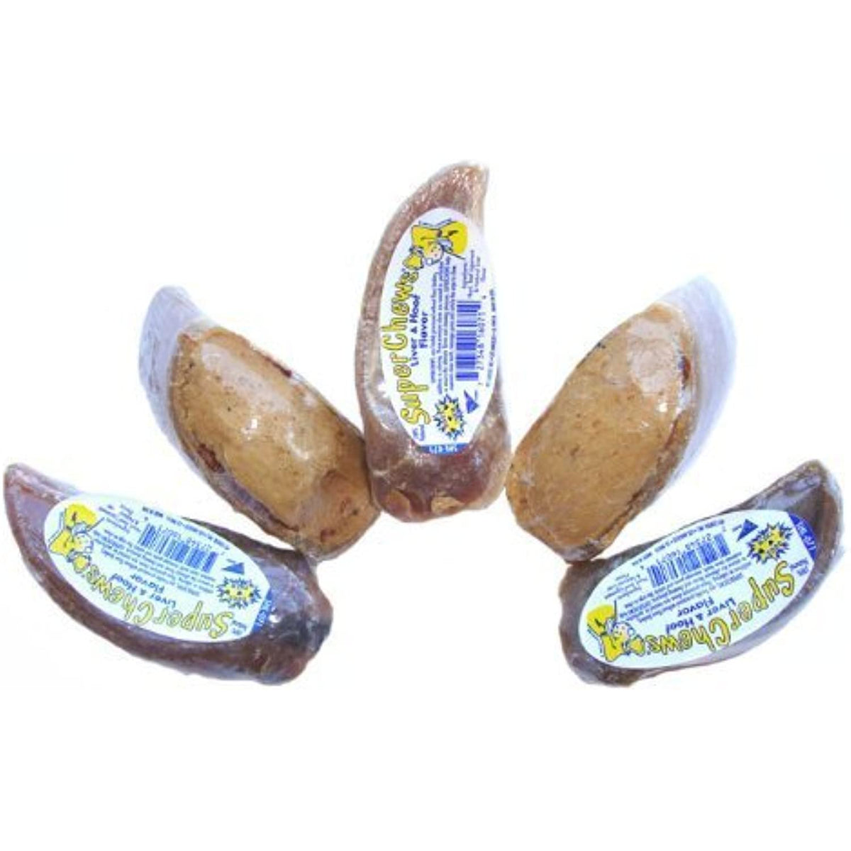 Superchews Stuffed Cow Hooves, Beef and Hoof Flavor 8ct| Lots Of Pets