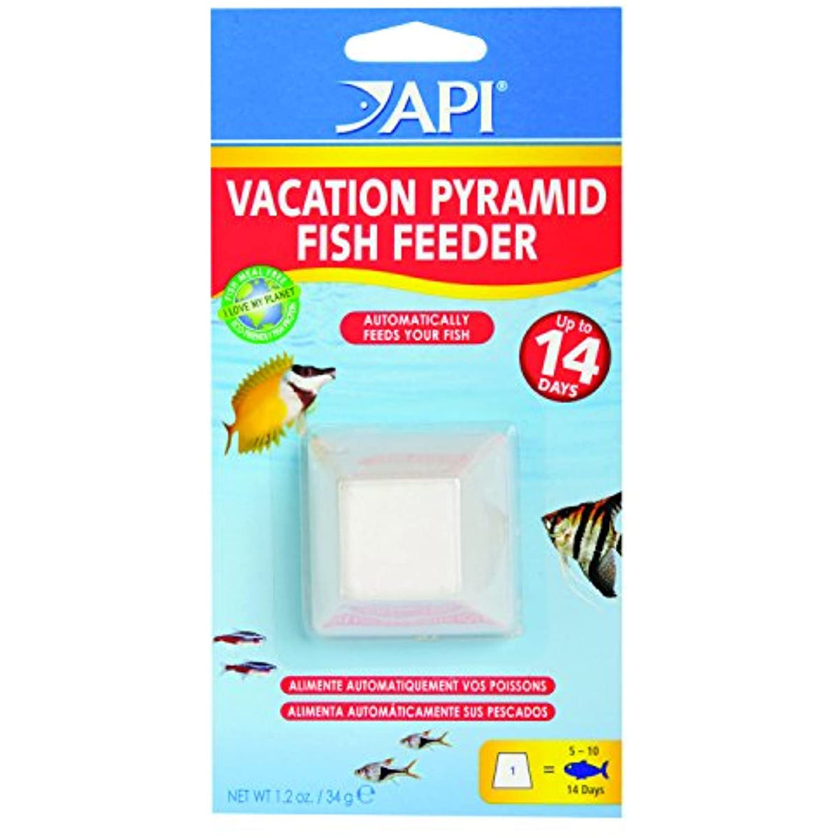 API VACATION PYRAMID FISH FEEDER 14-Day 1.2-Ounce Automatic Fish Feede ...